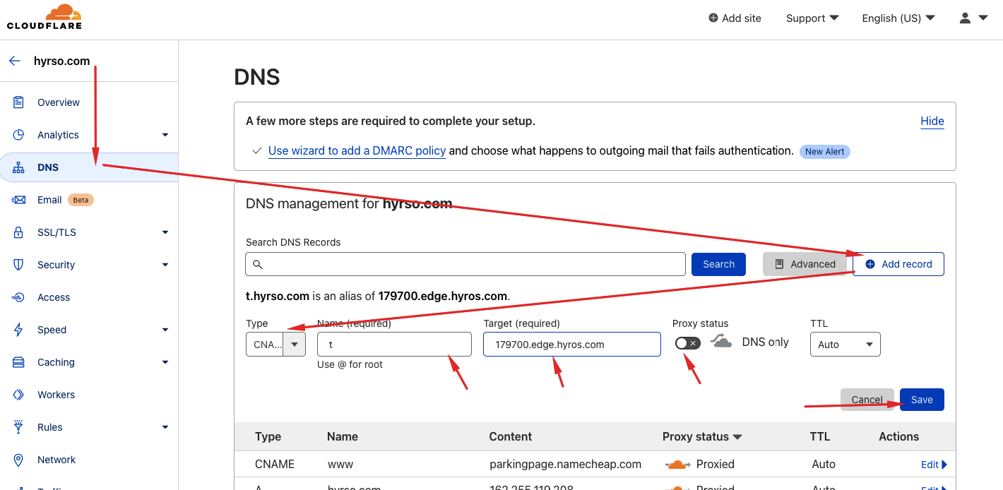 Adjusting Tracking Domains | Hyros Documentation