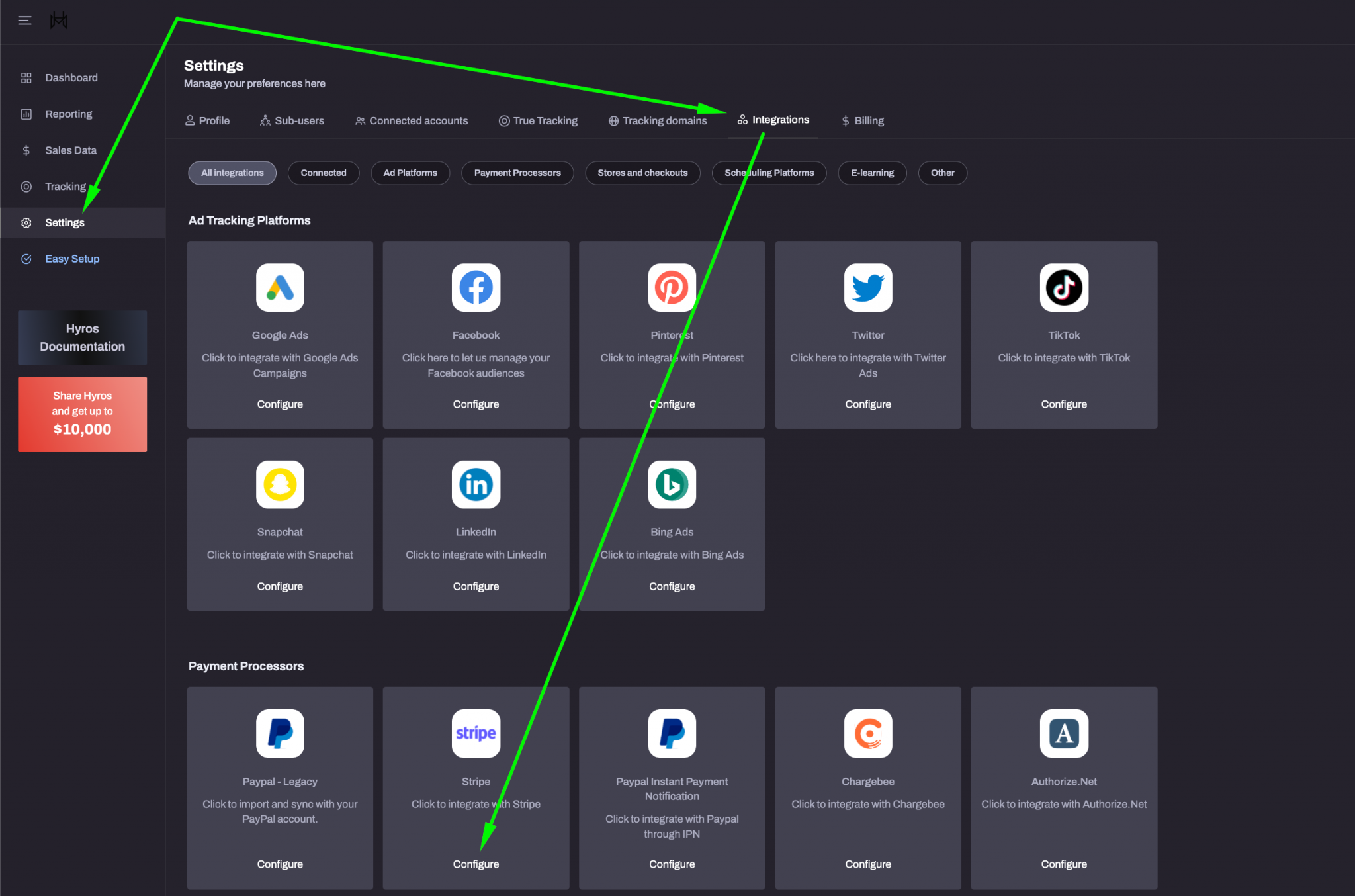 Stripe Integration | Hyros Documentation