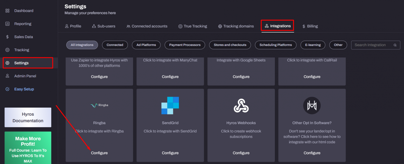 Ringba Integration | Hyros Documentation