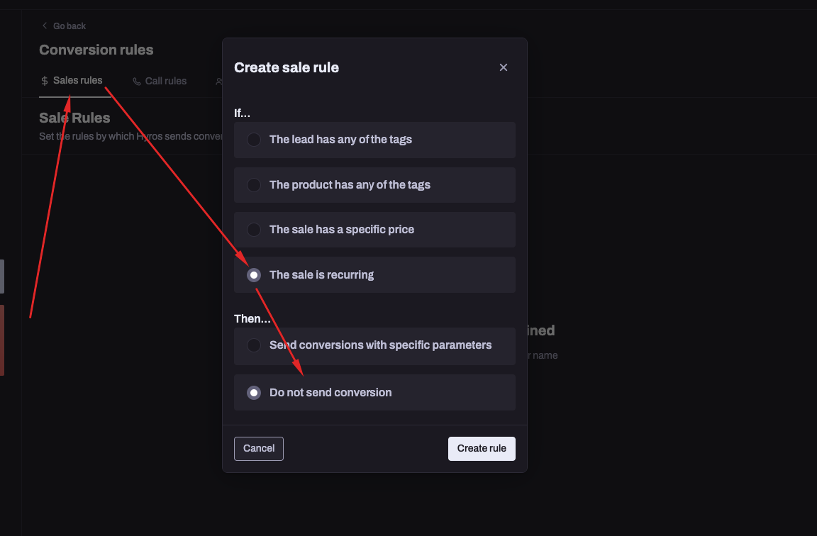 Custom Conversion Rules | Hyros Documentation