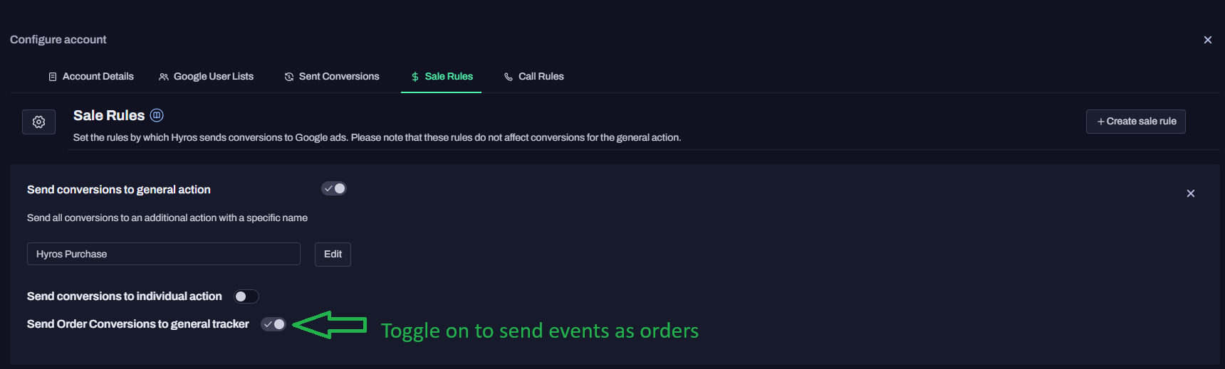 Option B – Sending Hyros Events to a Brand New Google Pixel/ New Conversion Action | Hyros ...