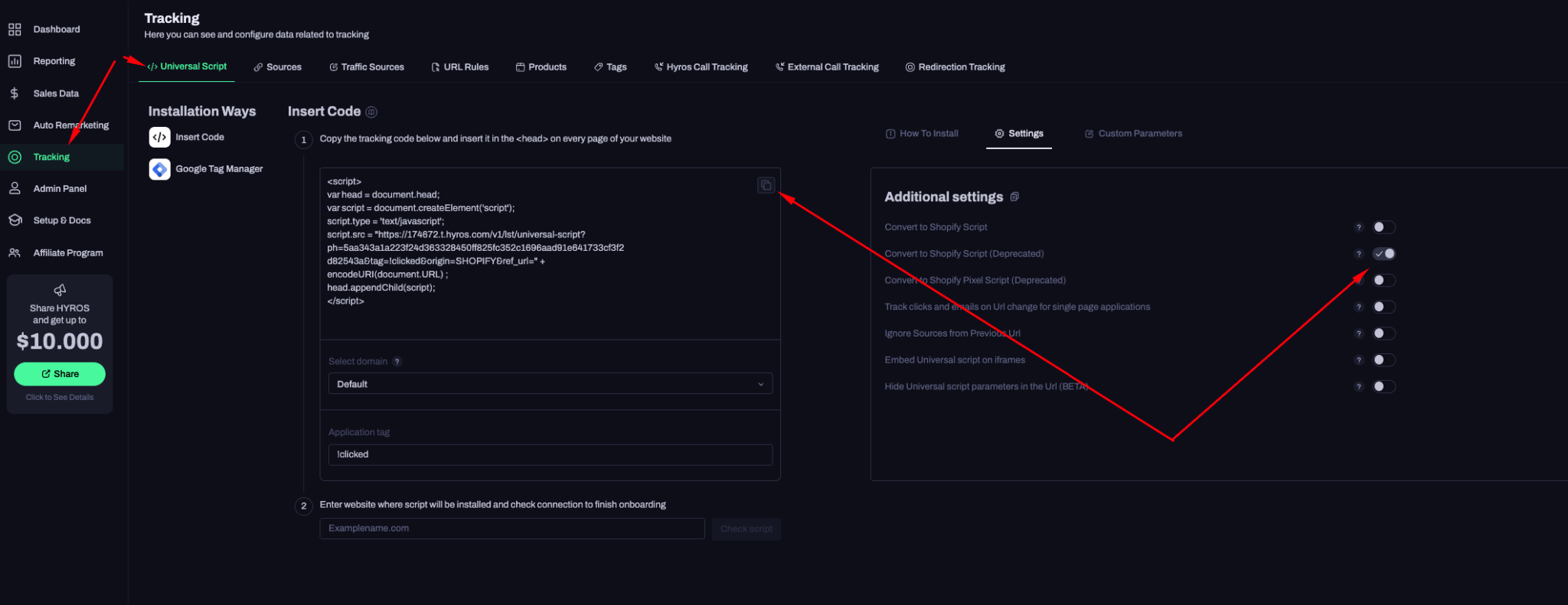 Shopify Integration | Hyros Documentation